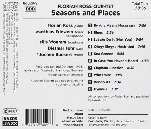 Florian Ross Quintet – Seasons And Places CD – Unity Audio Canada