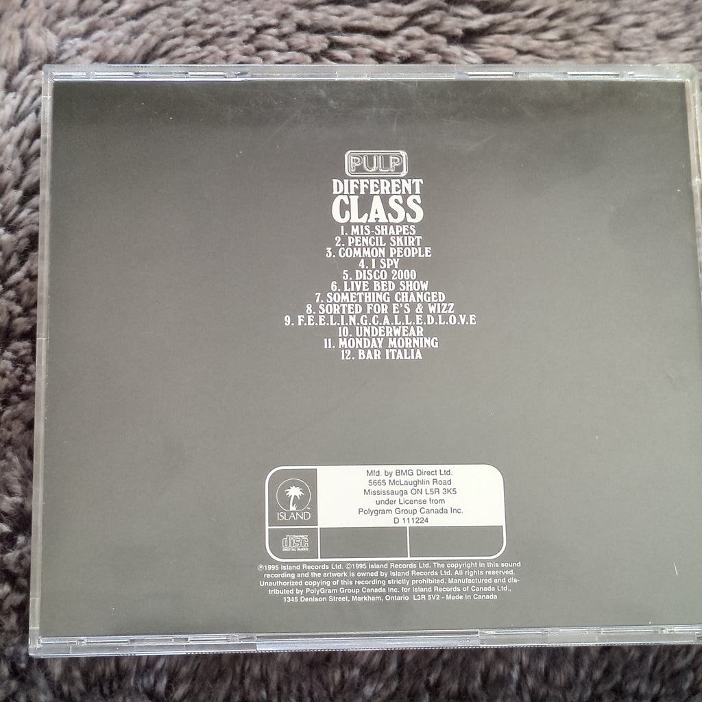Pulp – Different Class CD – Unity Audio Canada