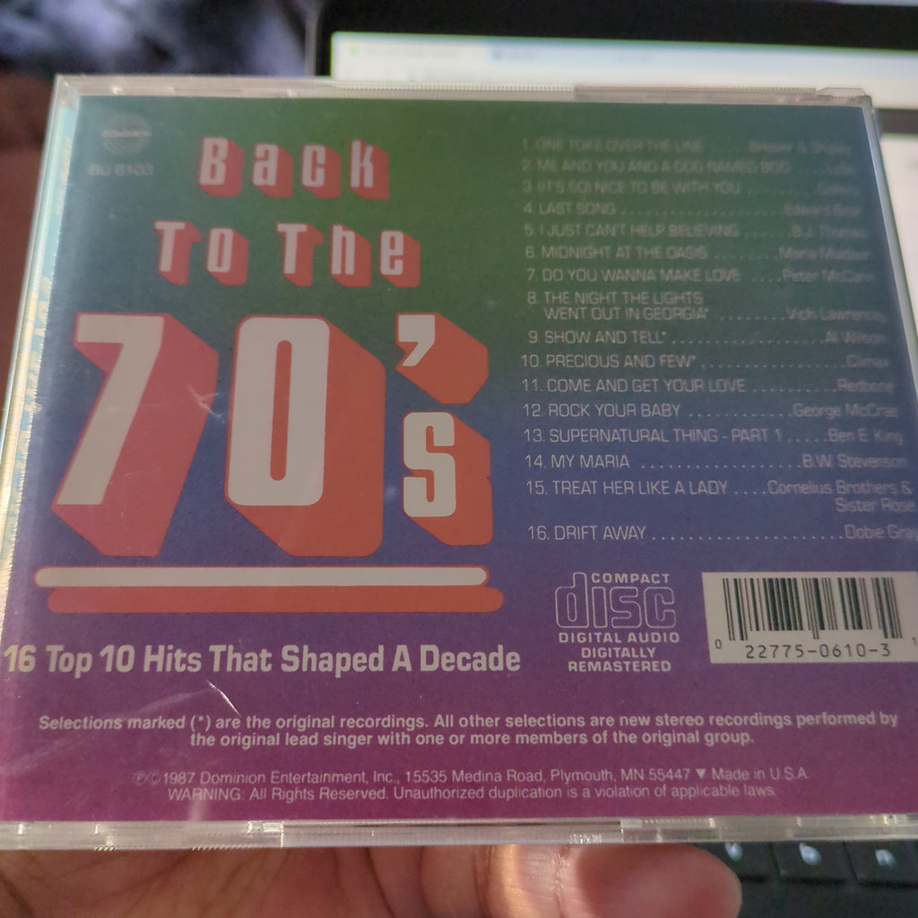 Various - Back To The 70s CD – Unity Audio Canada