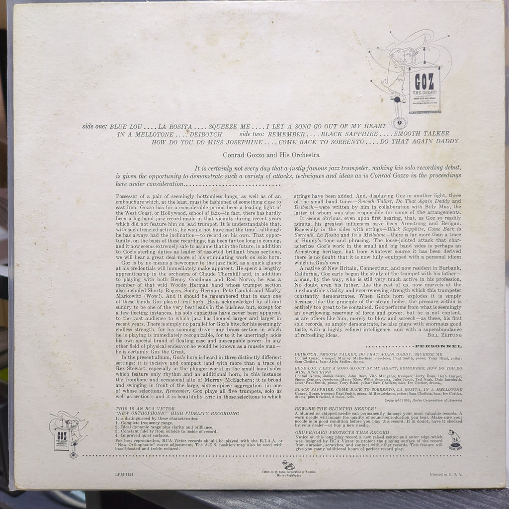 Conrad Gozzo And His Orchestra – Goz The Great! vinyl LP – Unity Audio ...