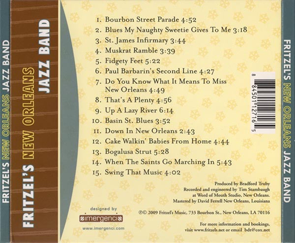 Fritzel's New Orleans Jazz Band CD – Unity Audio Canada
