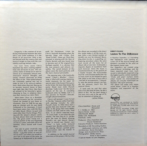 Chico Hamilton – Reaching For The Top LP (Nautilus) – Unity Audio Canada