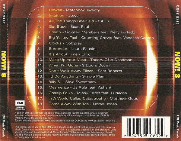 Various – Now! 8 CD – Unity Audio Canada