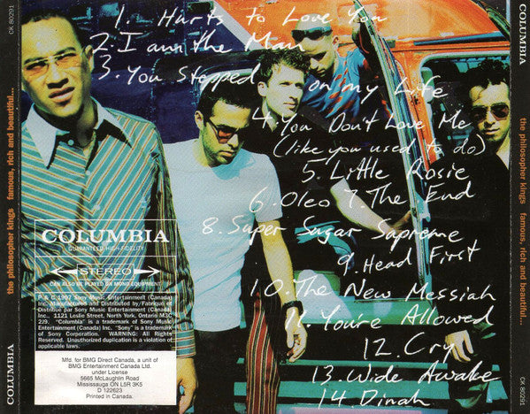 The Philosopher Kings – Famous, Rich And Beautiful CD – Unity Audio Canada