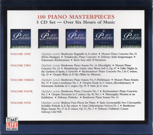 Various – 100 Piano Masterpieces 5 disc set (CD) – Unity Audio Canada
