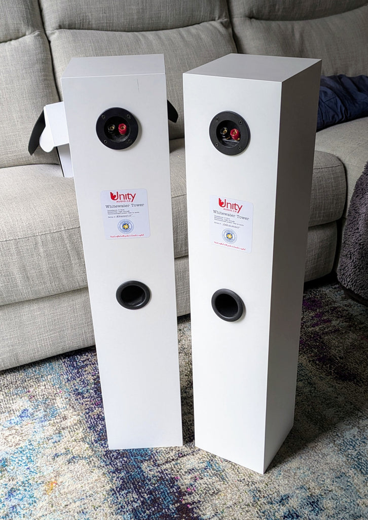 Unity Audio - Whitewater Tower Speakers, white – Unity Audio Canada