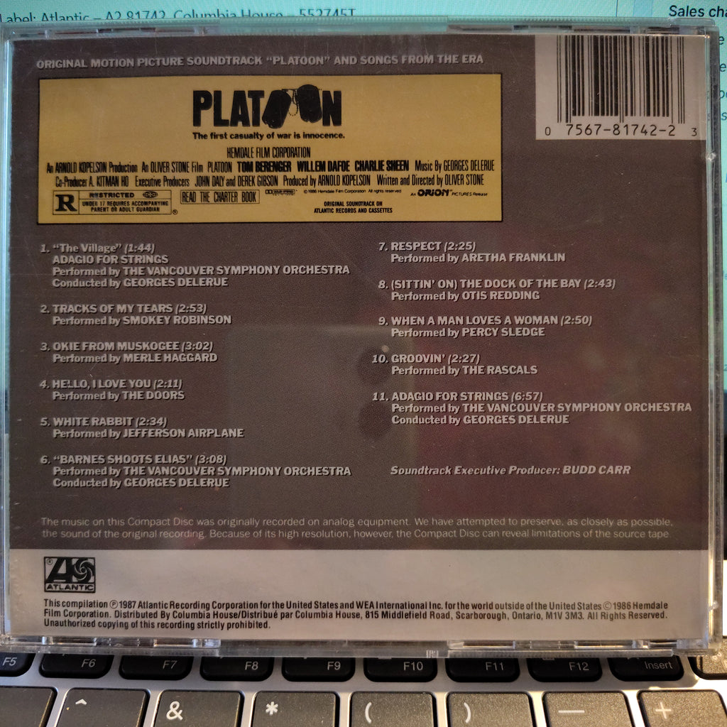 Various – Platoon (Original Motion Picture Soundtrack And Songs From T ...